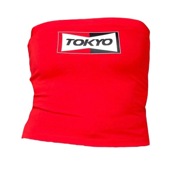 Tops | Red Tokyo Crop Top | Poshmark